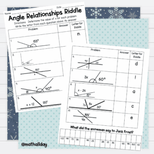 6 Must Have Middle School Winter Math Activities
