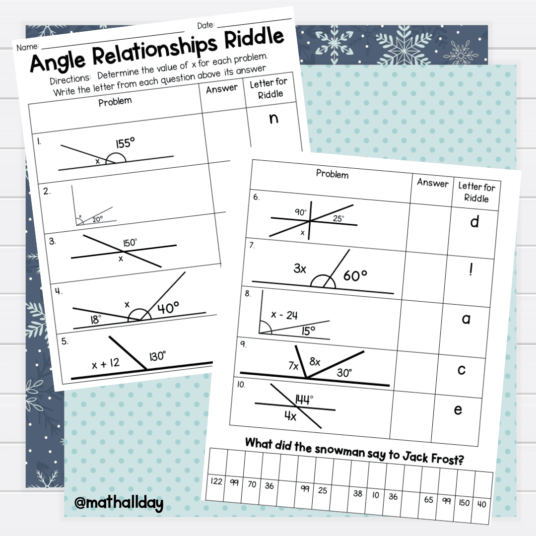 6 Must Have Middle School Winter Math Activities