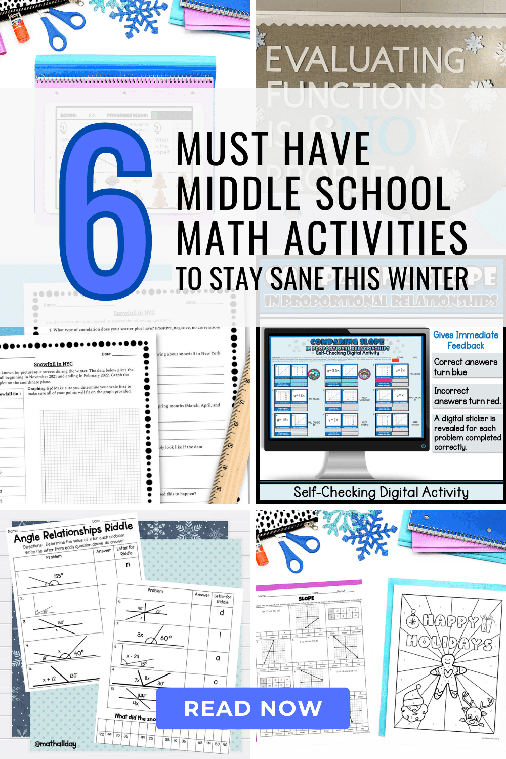 6 Must Have Middle School Winter Math Activities