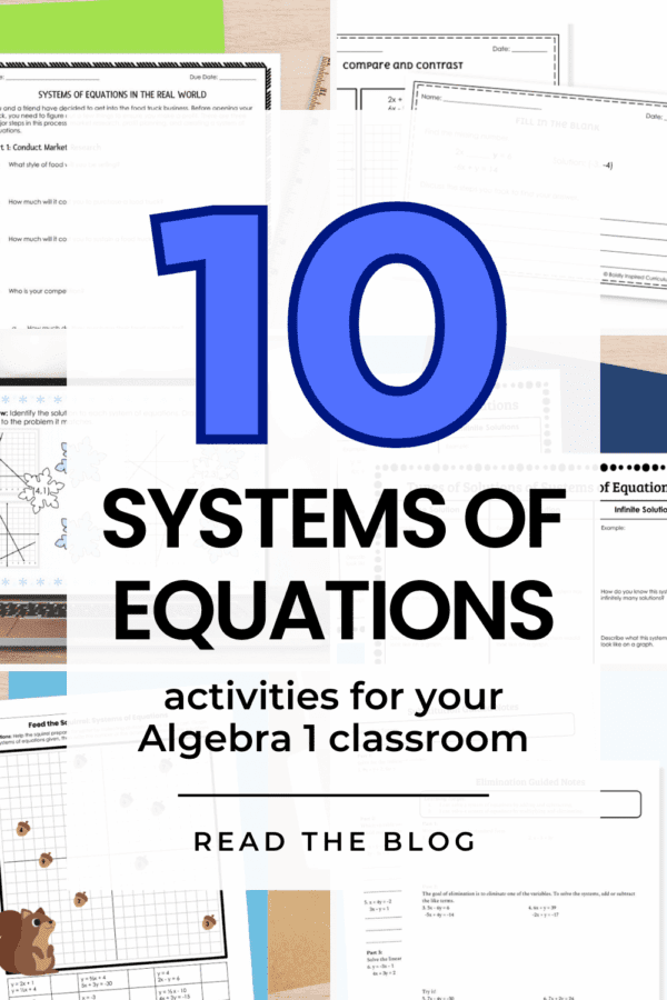 Systems of Equations Activities Your Algebra 1 Classroom Needs