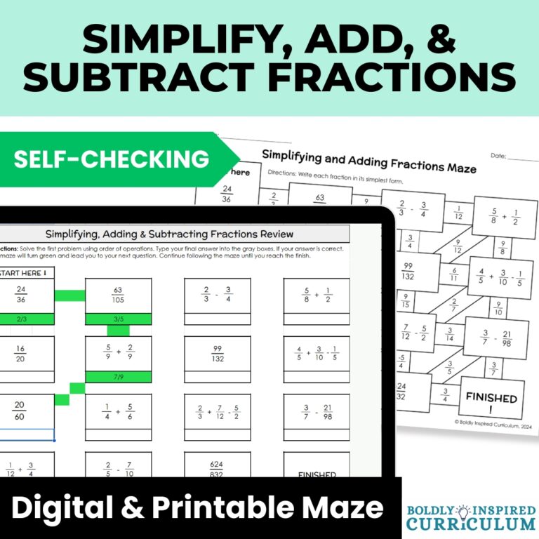 Adding & Subtracting Fractions Digital Maze Activity | Unlike ...