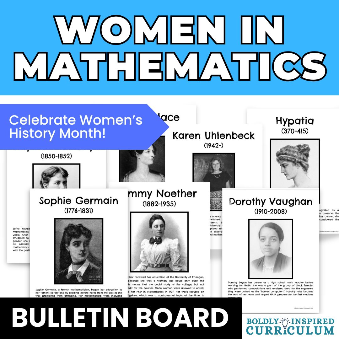 Women in Mathematics Bulletin Board - Boldly Inspired Curriculum