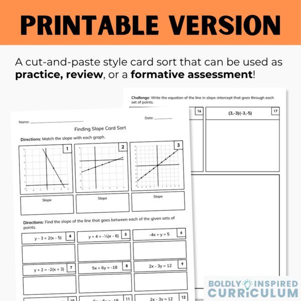 Finding Slope from Two Points Halloween Activity | Digital & Printable ...