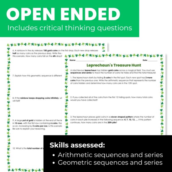Arithmetic & Geometric Sequences & Series Activity | Algebra 2 ...