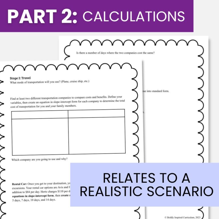 Linear Equations Real World Project for Algebra 1 | Writing & Graphing ...