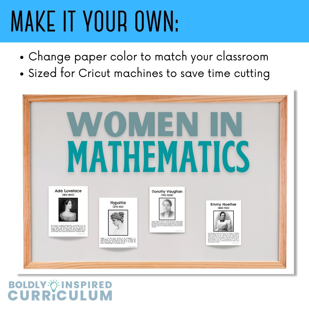 Women in Mathematics Bulletin Board - Boldly Inspired Curriculum
