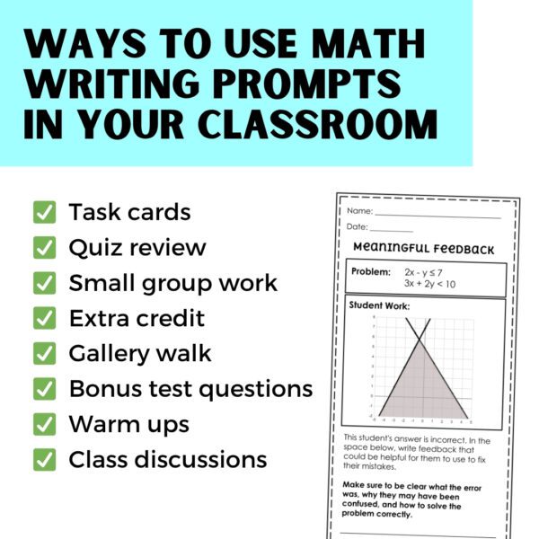Systems of Inequalities & Linear Programming Warm Ups and Exit Tickets ...