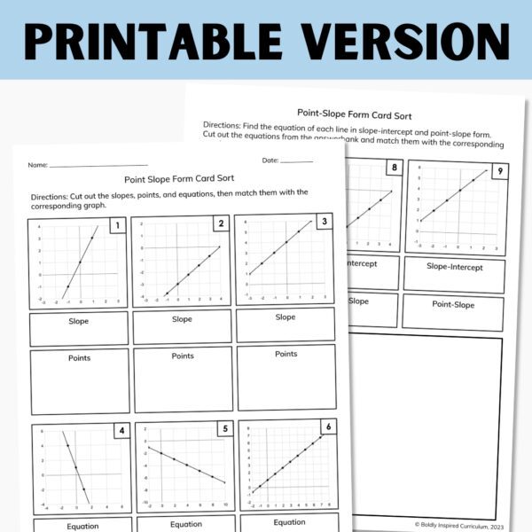 Writing Equations in Point Slope Form Activity | Digital & Printable ...