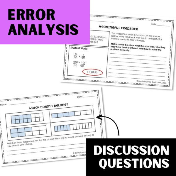 Solving Ratios, Proportions & Percents Exit Tickets - 20 8th Grade Math ...