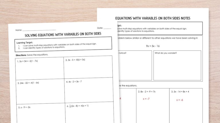 11 Engaging Solving Multi-Step Equations Math Activities