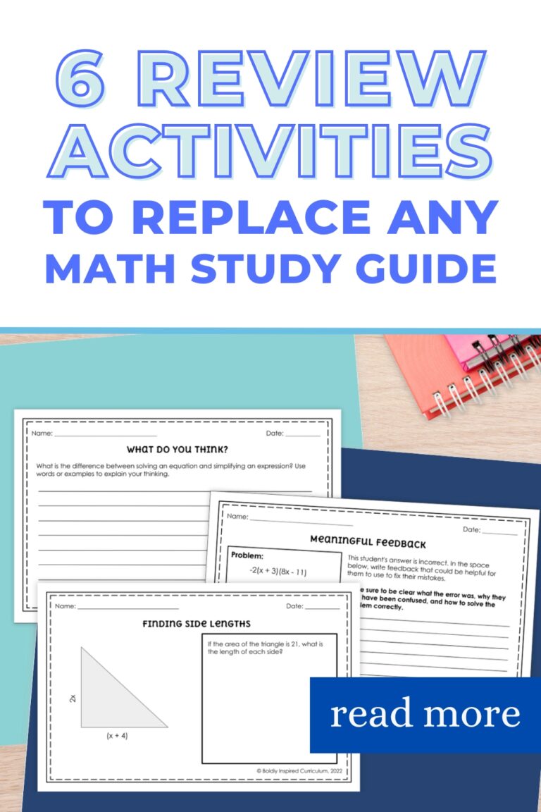 6 Review Activities to Help Students Study for a Math Test