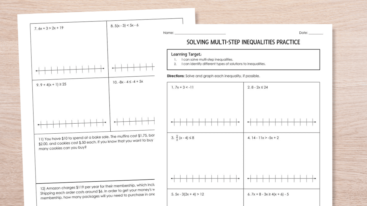 11 Engaging Inequalities Activities for Middle and High School Math