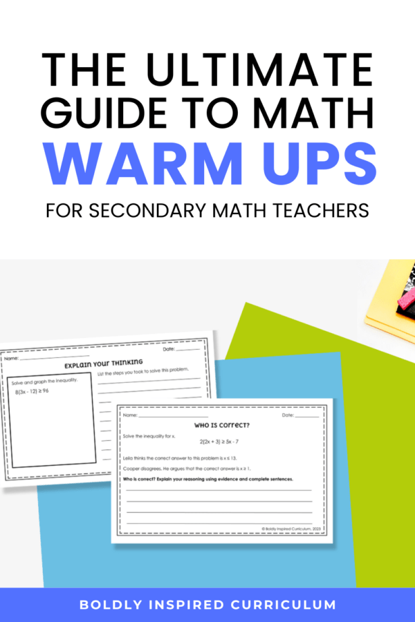 How to Use Math Warm Ups to Build Routines and Confidence