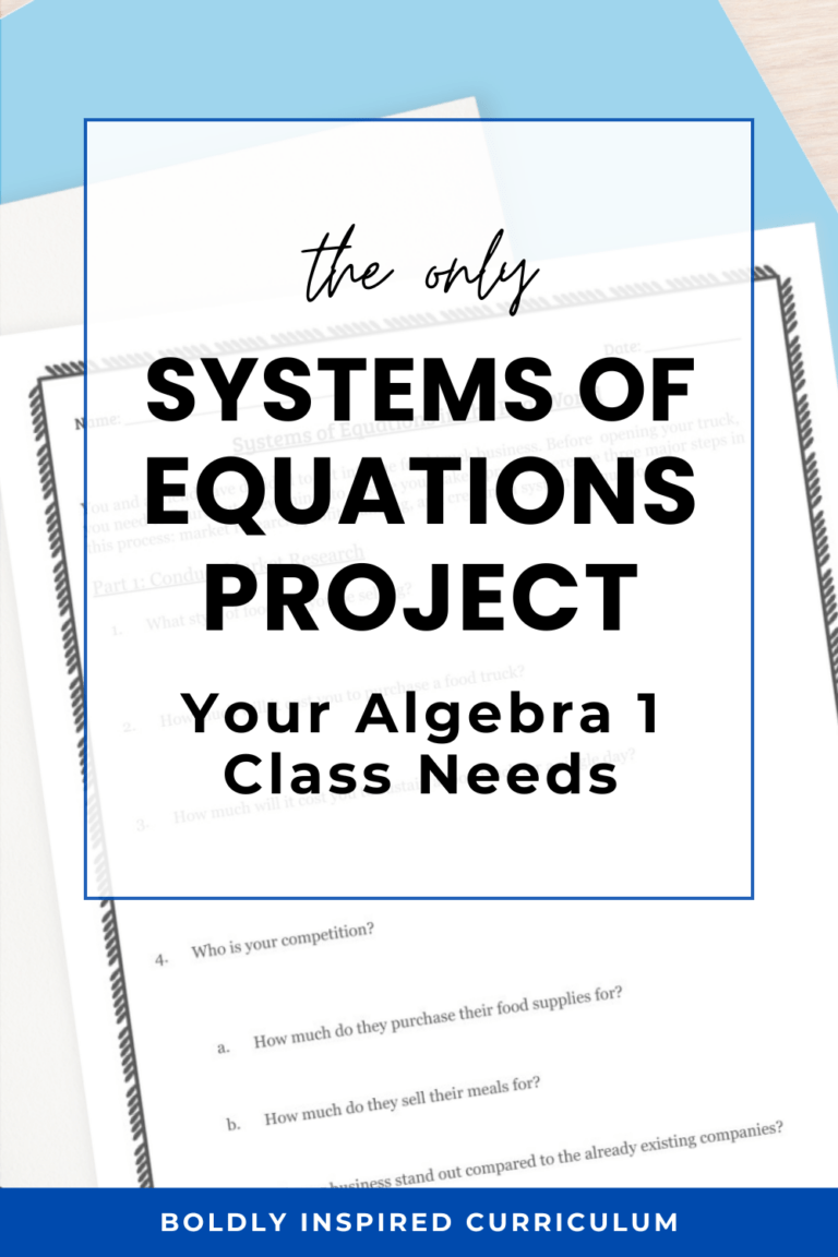 A Systems of Equations Project That's Student Approved